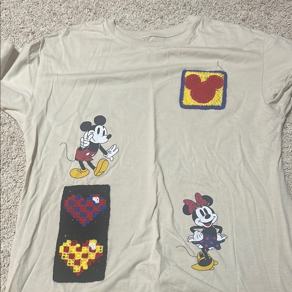 Disney | Shirts & Tops | Disney Kids Beige Mickey And Minnie Tshirt ...